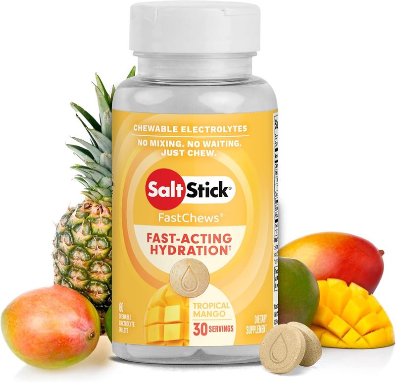 SaltStick Electrolyte FastChews with - 60 Tropical Mango Chewable Tablets