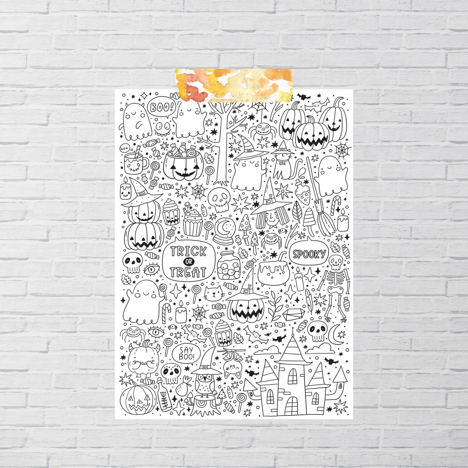 Halloween Doodle Coloring Pages