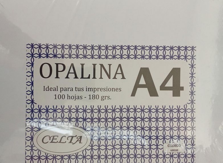 Opalina Blanca Lisa Celta 100 Hojas 180 gramos A4