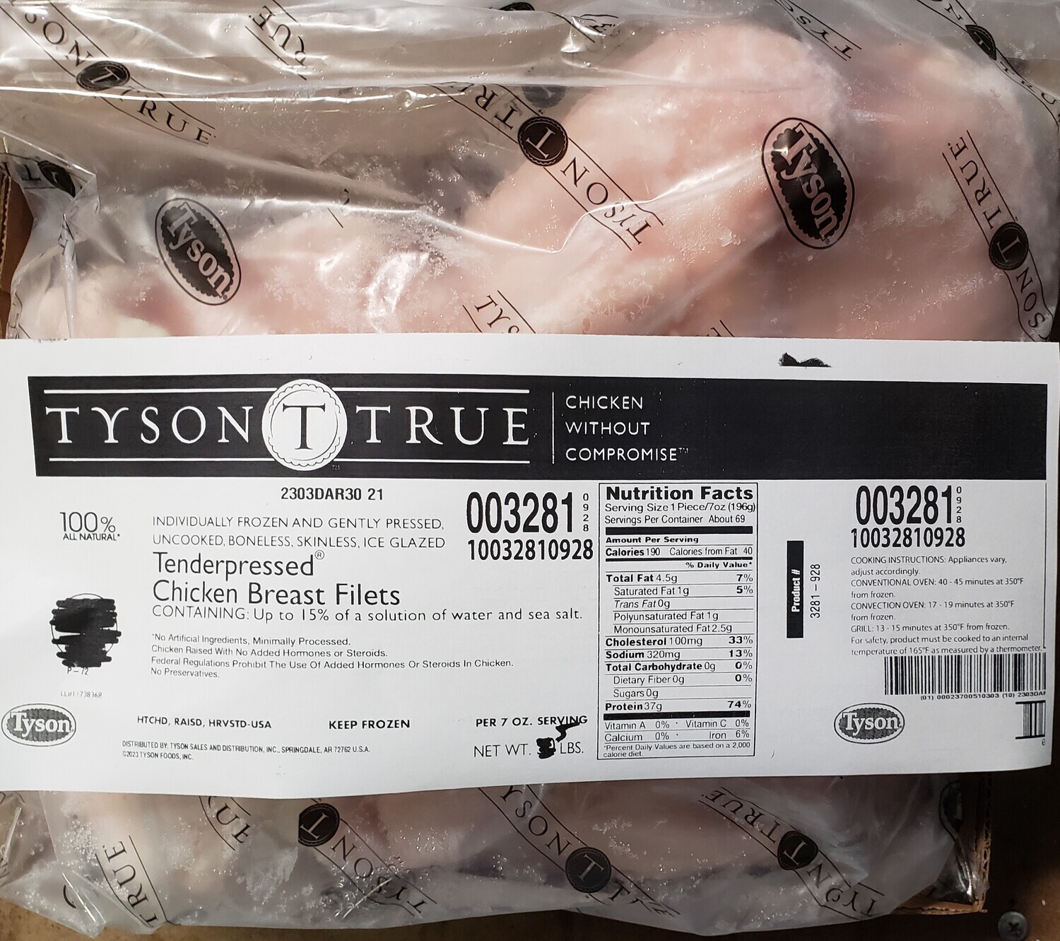 Frozen Breaded Chicken Breast Fritters (uncoooked)