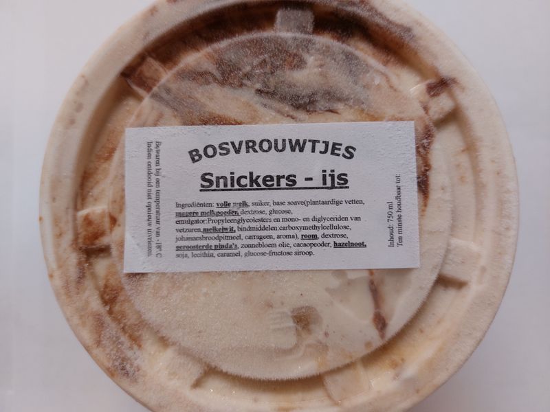 Snickers ijs 750ml (ijshoeve Bosman)