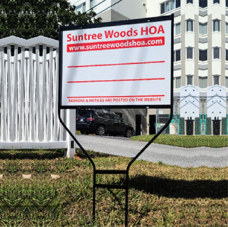 Rigid Dry Erase Signs - HOA Meeting Signs 24 x 18 - 1 Side