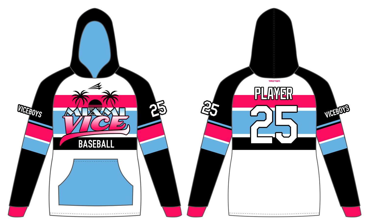 Miami Vice Baseball Custom Vulcan Hoodie #VH3