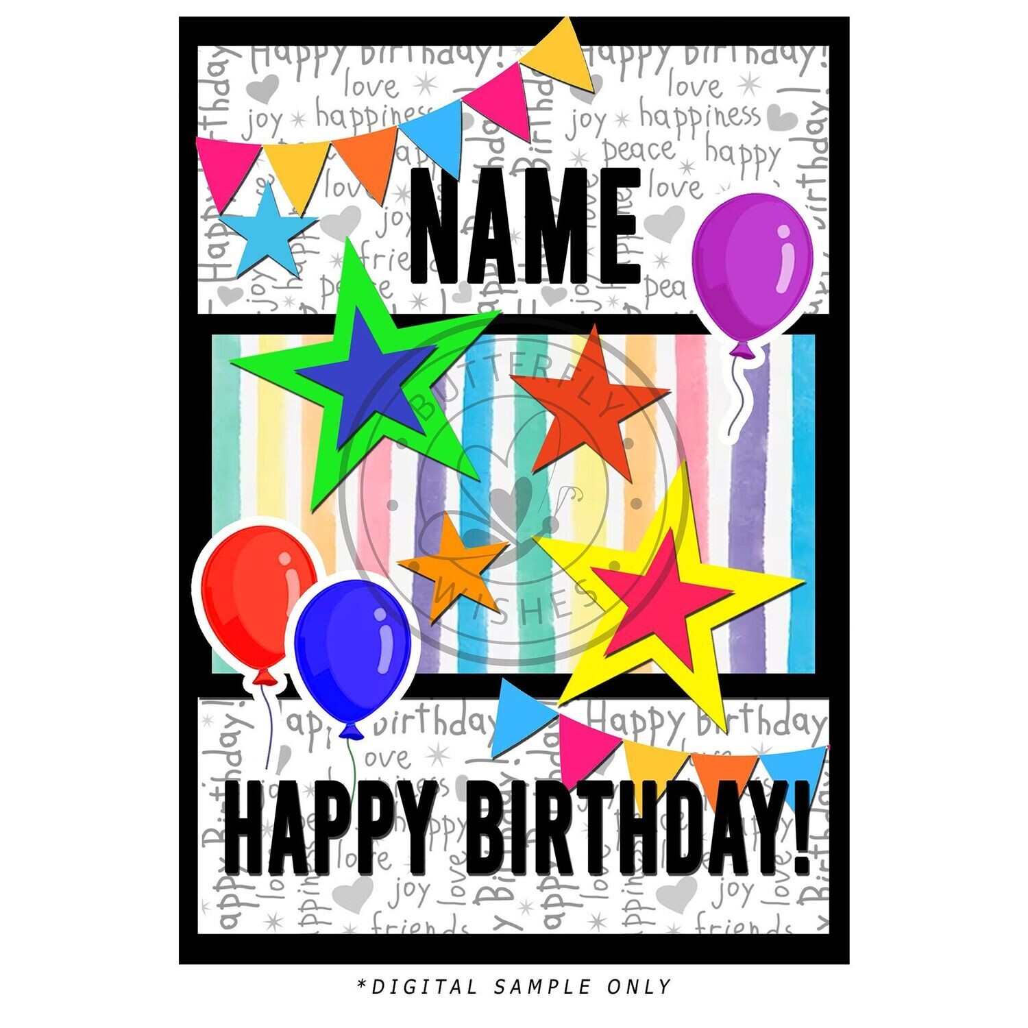 Customizable A3 size Birthday Card