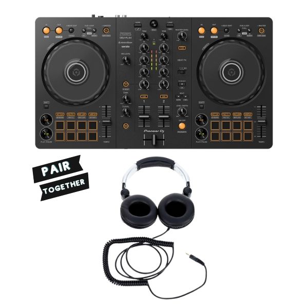 Pioneer DDJ-FLX4 Rekordbox & Serato DJ Lite Controller + DJ Headphones ...