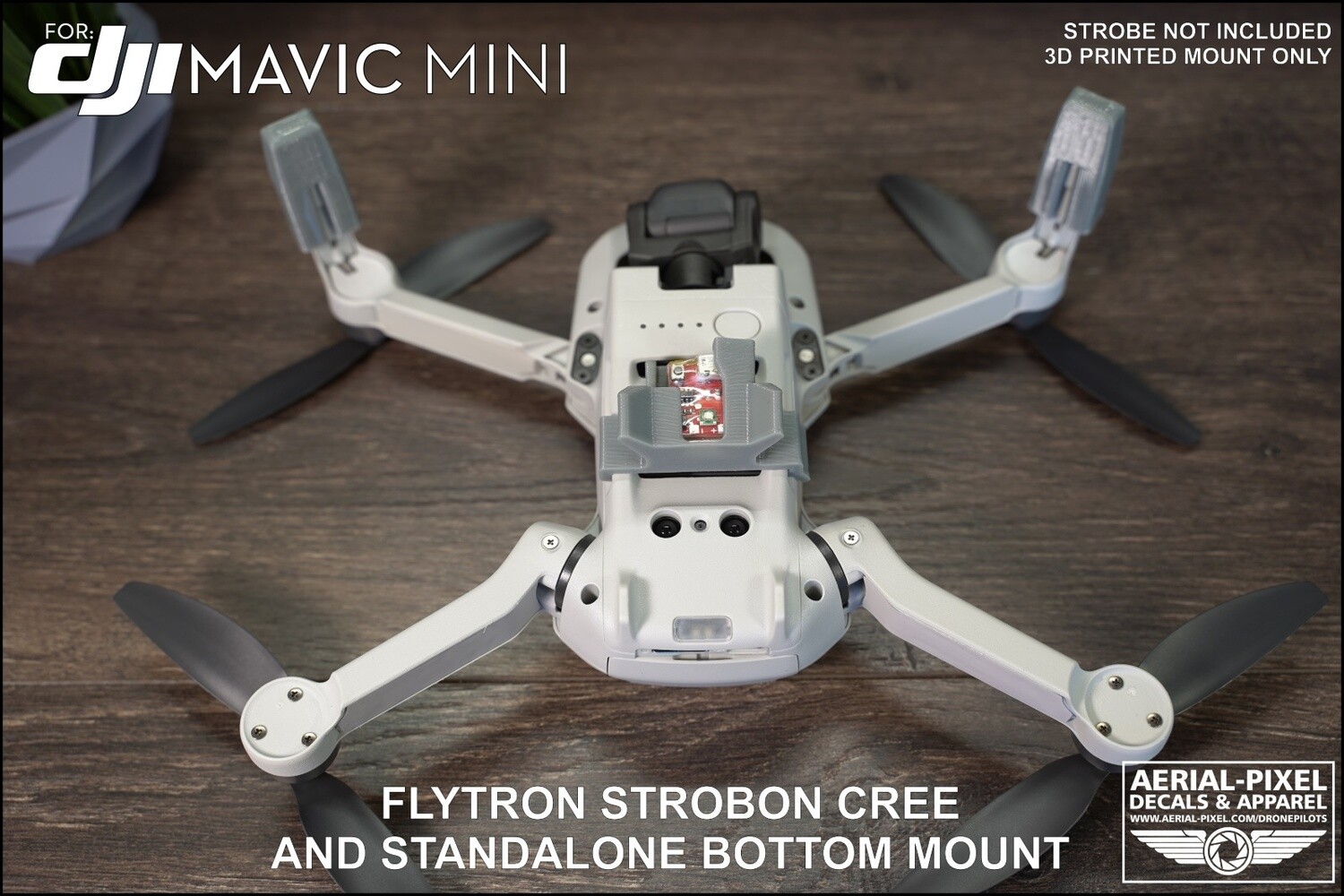 DJI Mavic Mini Mini 2 Bottom LED Strobe Light Mount for Firehouse Technology Dual ARC ARC II and Flytron Stobon Cree