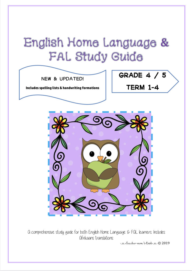 English HL FAL Study Guide Spelling Lists Gr 4 5 English HL FAL Study Guide Spelling Lists Gr 4 5