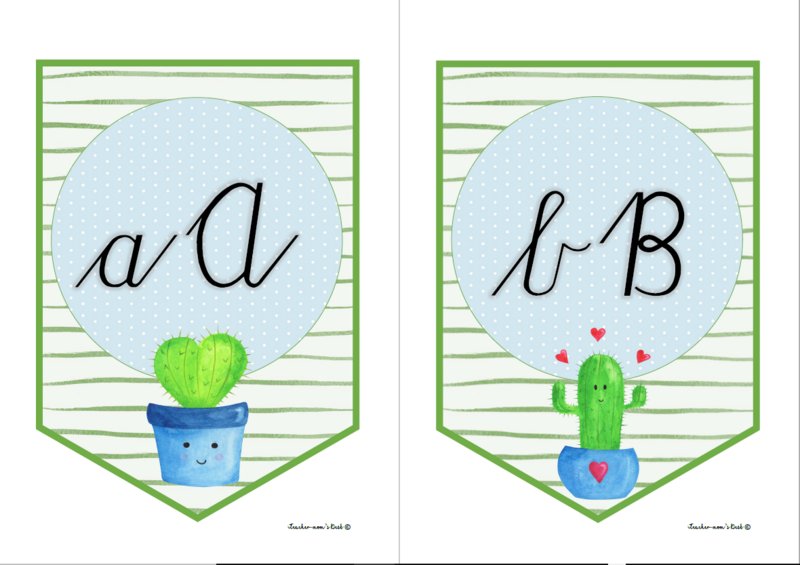 CACTUS THEME CURSIVE WRITING BUNTING GR 4-7