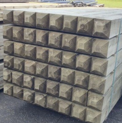 Treated Timber Posts 150mm x 150mm (Ex 6"x6")