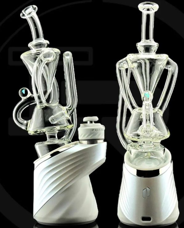 Puffco Peak Iridescent Double Uptake Floating Bell Recycler
