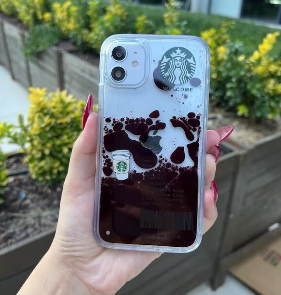 Creative Coffee Liquid Quicksand Case For iPhone