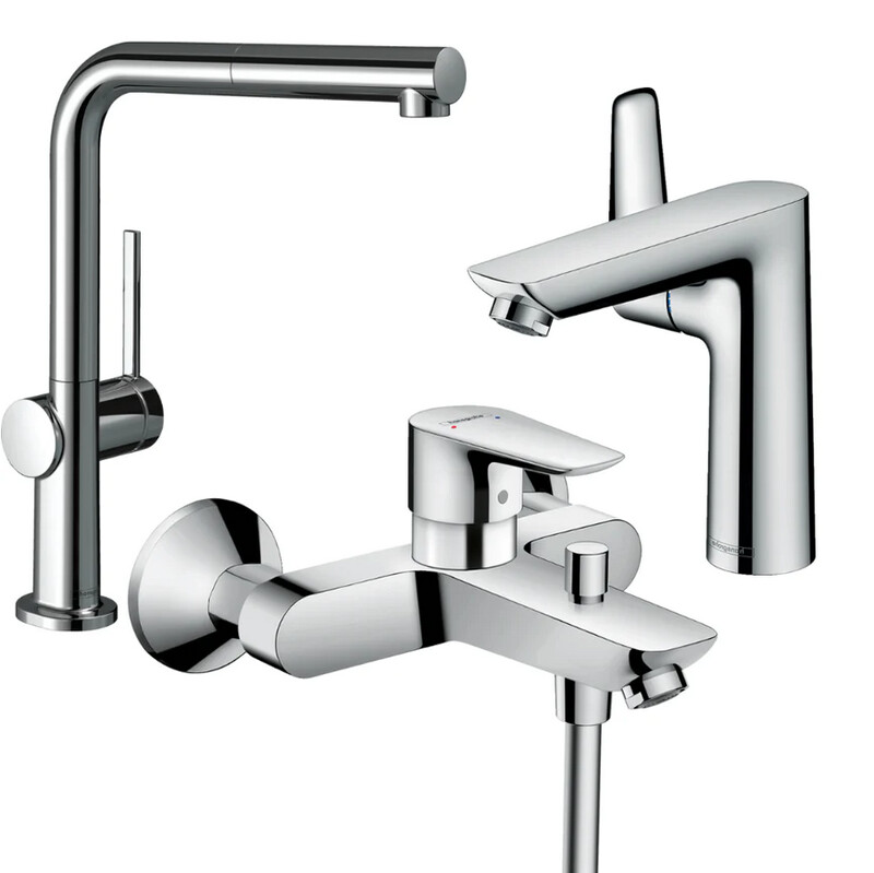 طقم خلاطات 3 قطع تاليس ( خلاط حوض 71754000 خلاط بانيو 71740006 خلاط ...