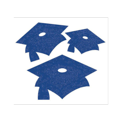 Mini Grad Cap Glitter Cutouts (12 ct.)