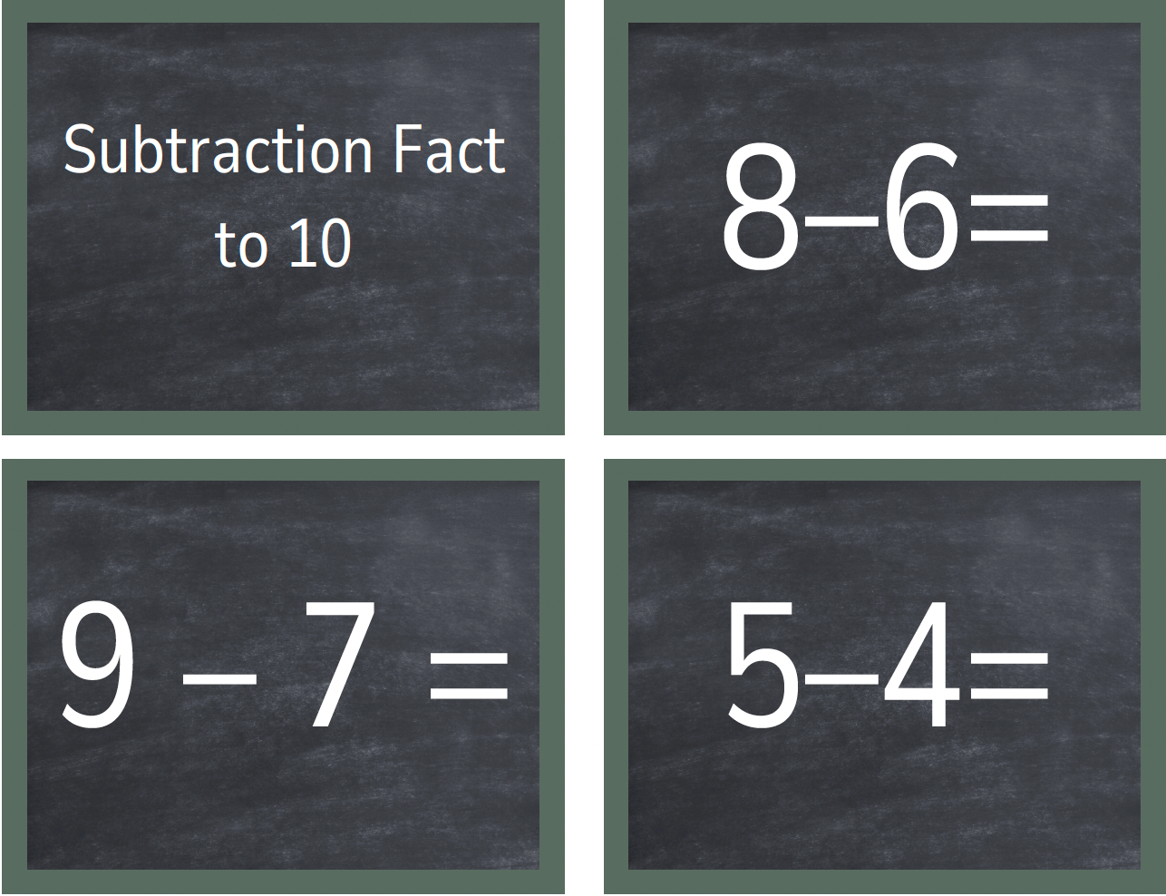 Subtraction Facts Within 10 – Printable Flashcards for Math Practice ...