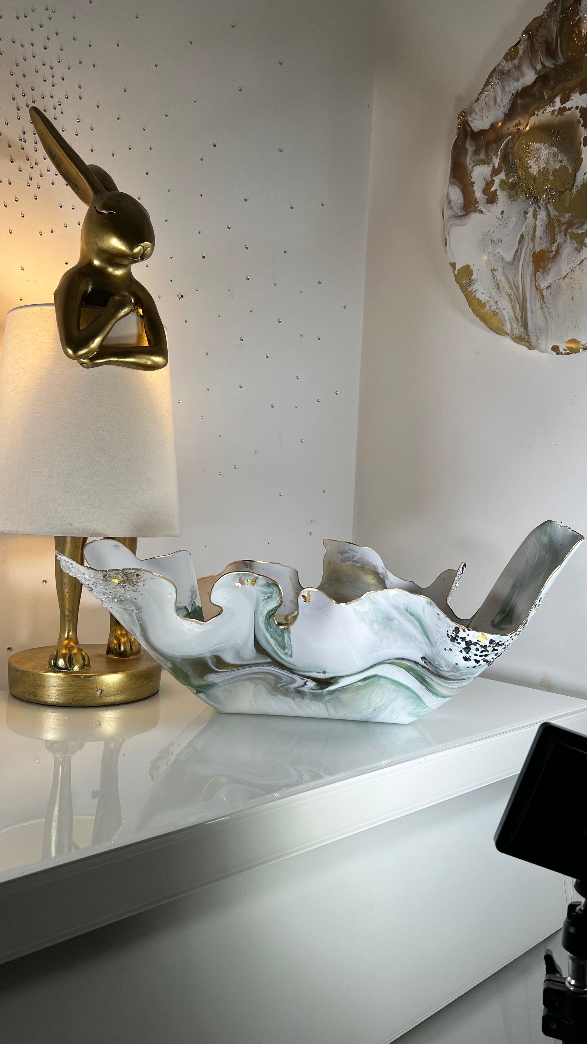 Handmade Resin Sculpture bowls, Candle, fruit or bathroom storage