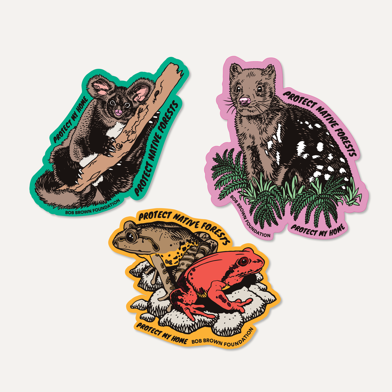Protect Native Forests sticker set by Glenno