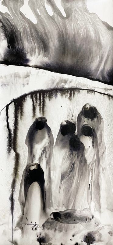 Jose Tonito Original painting on paper.Nomads #17.Bio-Surrealism.Unique ...
