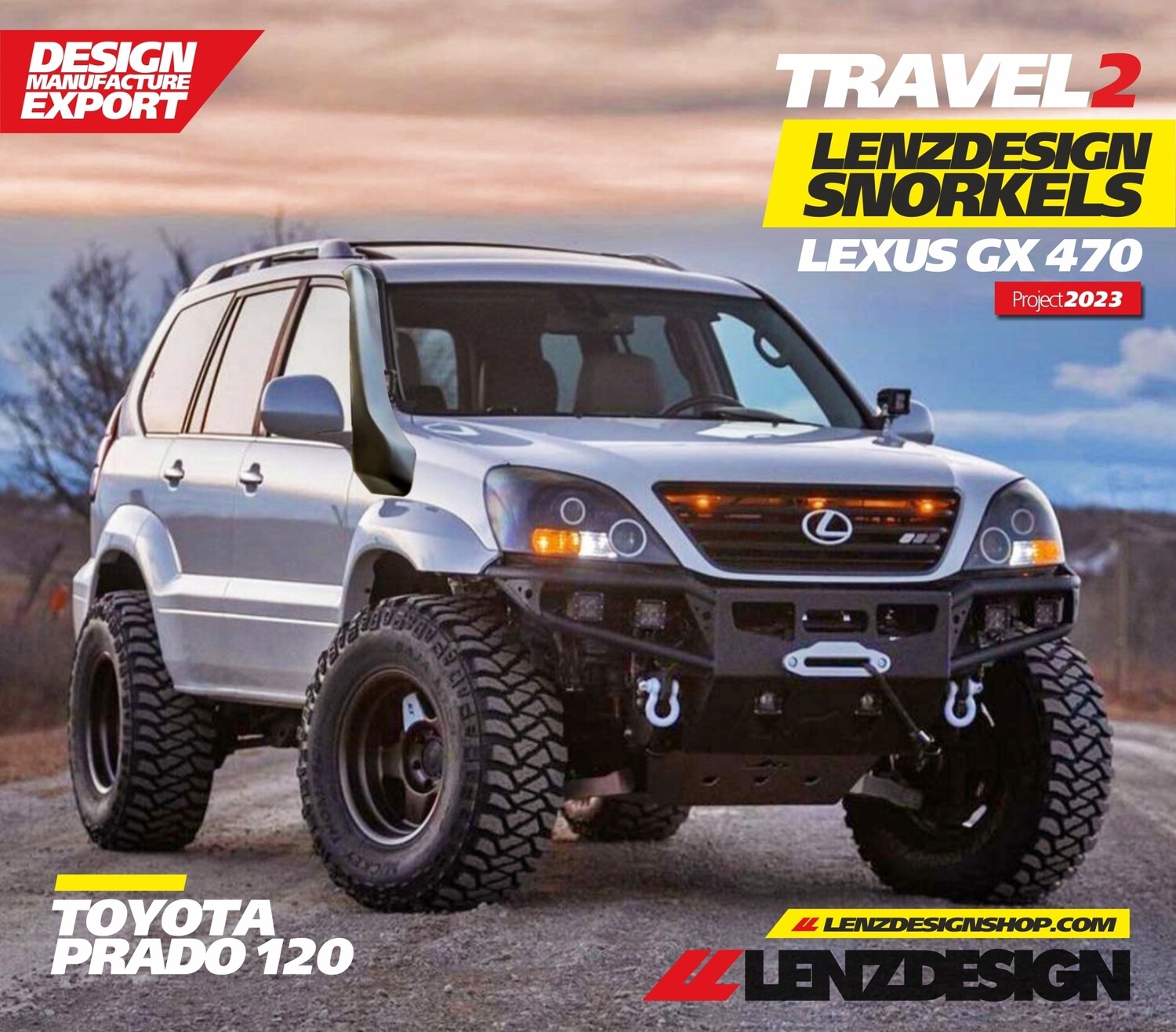 Lexus GX 470 Snorkel - Toyota Prado 120 Snorkel TRAVEL2 Lenzdesign