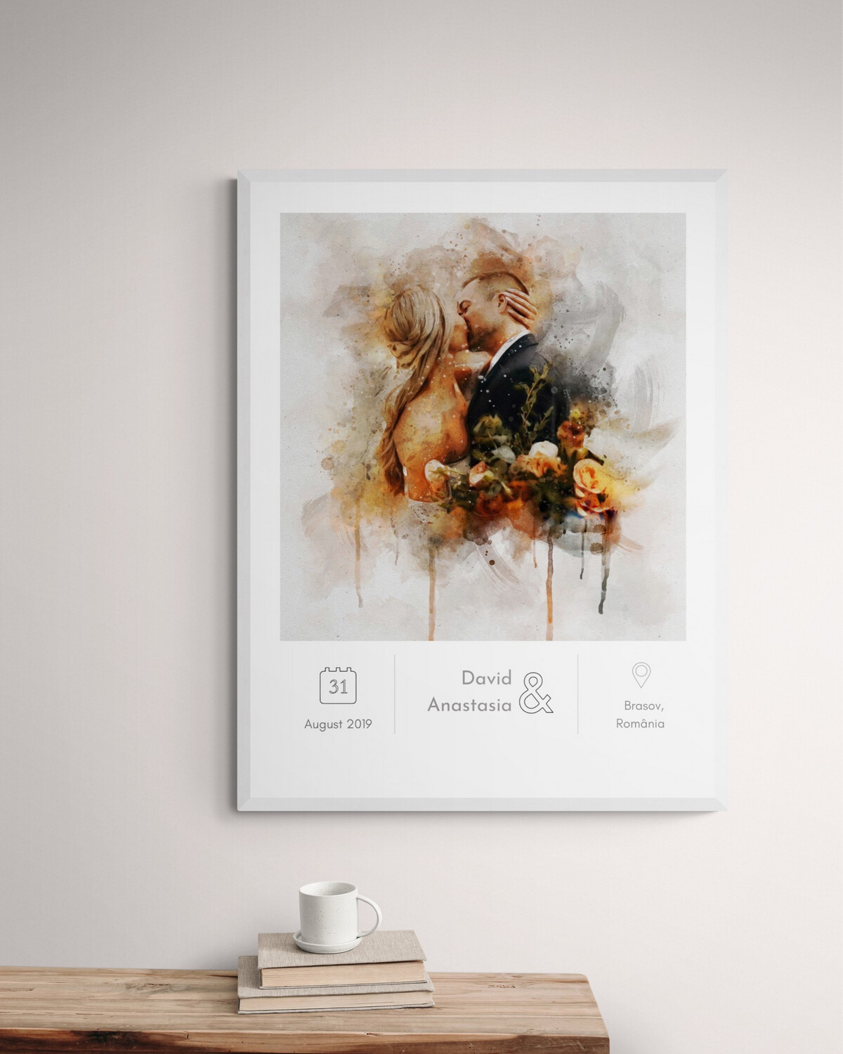 Tablou în stil pictură digitală personalizat pentru Cuplu