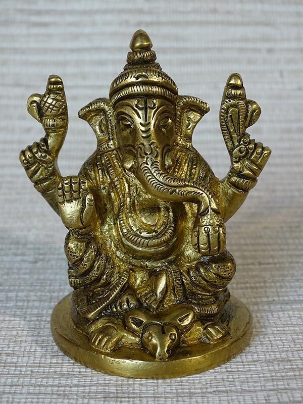 Statuette de Ganesh en bronze patiné