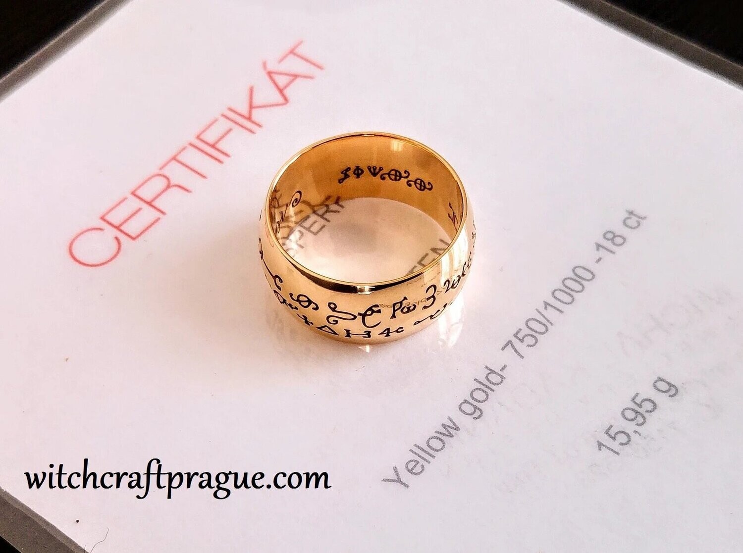 Solomon crown magic ring 18k gold