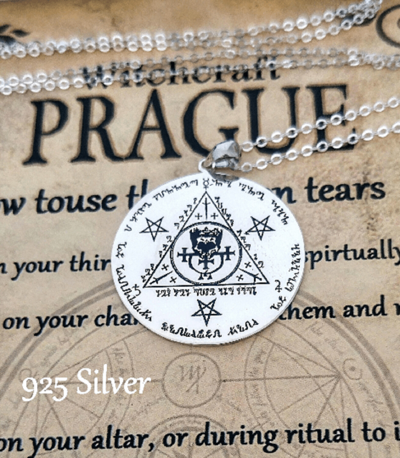 Witchcraft protection skull necklace amulet