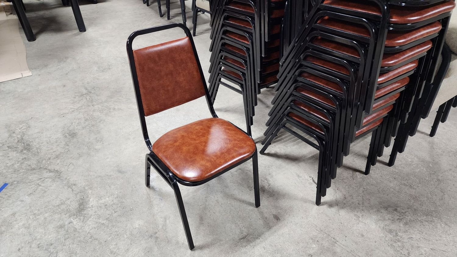 Brown Vinyl Stack Chairs