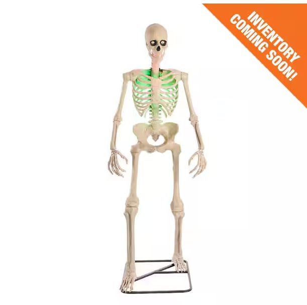 6.5 ft. SKELETON Grave & Bones Animated LED App Controlled Ultra Skelly ...