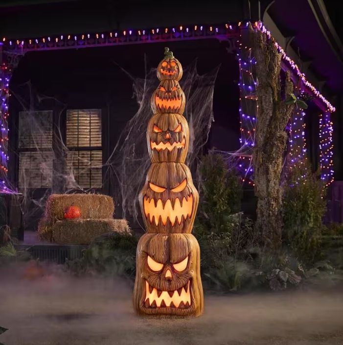 8.5 ft. Halloween Classics Giant-Sized LED Jack-O-Lanterns Stack PRE ORDER FOR HALLOWEEN 2026 OR ...