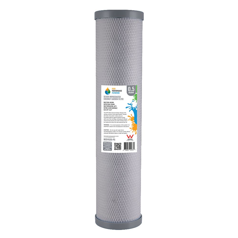 0.5 Micron Silver Impregnated (Bacteriostatic) 100% Coconut Carbon ...