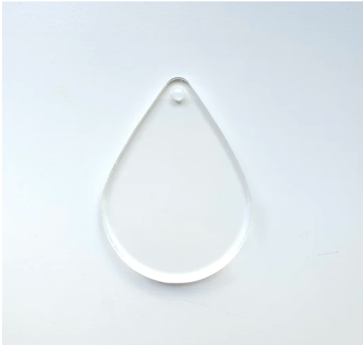 Clear Teardrop-Shaped Acrylic