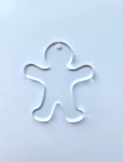 Clear Gingerbread Man Acrylic