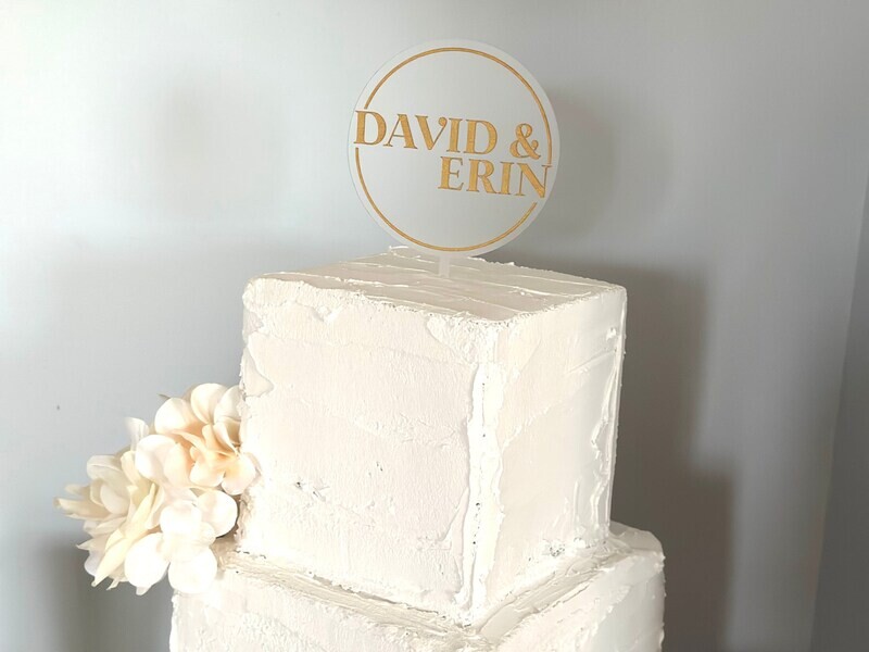Frosted Round Acrylic Cake Topper