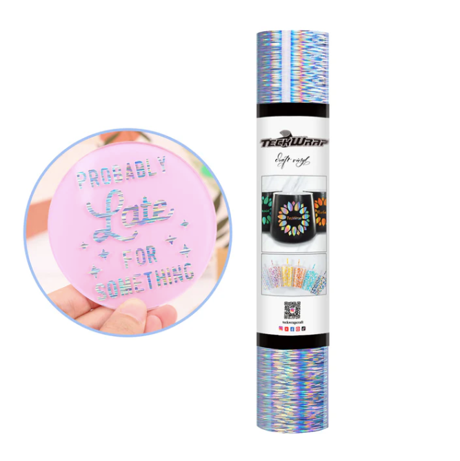 Holographic Starlight Adhesive Craft Vinyl - Silver