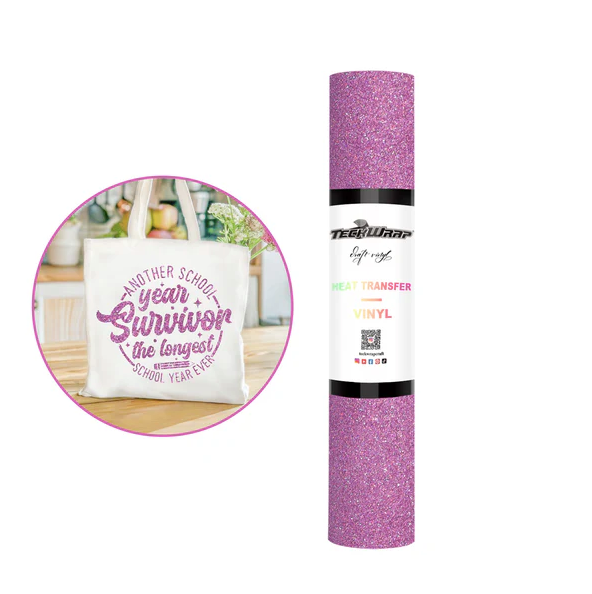 Fancy Glitter Heat Transfer Vinyl - Flamingo Pink