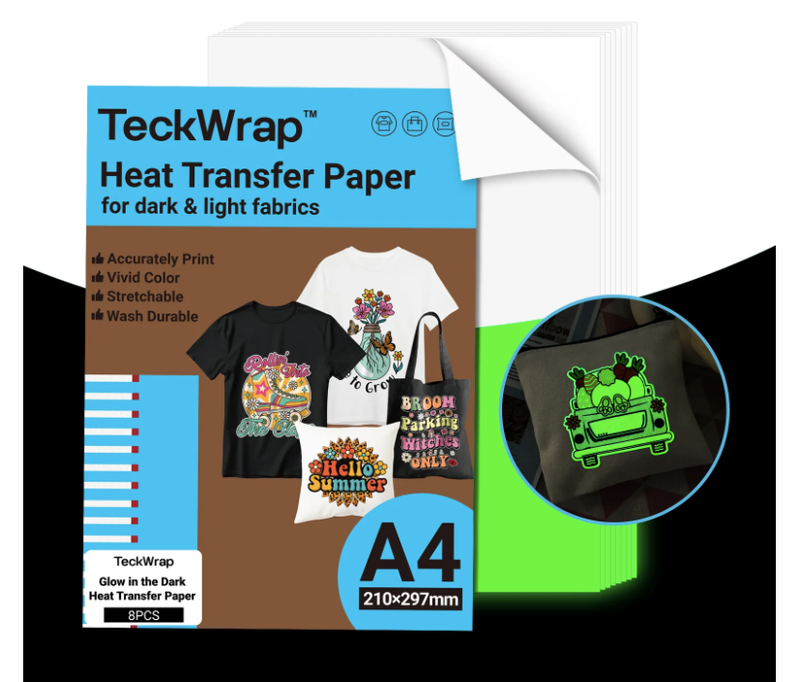 Inkjet Glow In The Dark Heat Transfer Paper for Dark and Light Fabrics