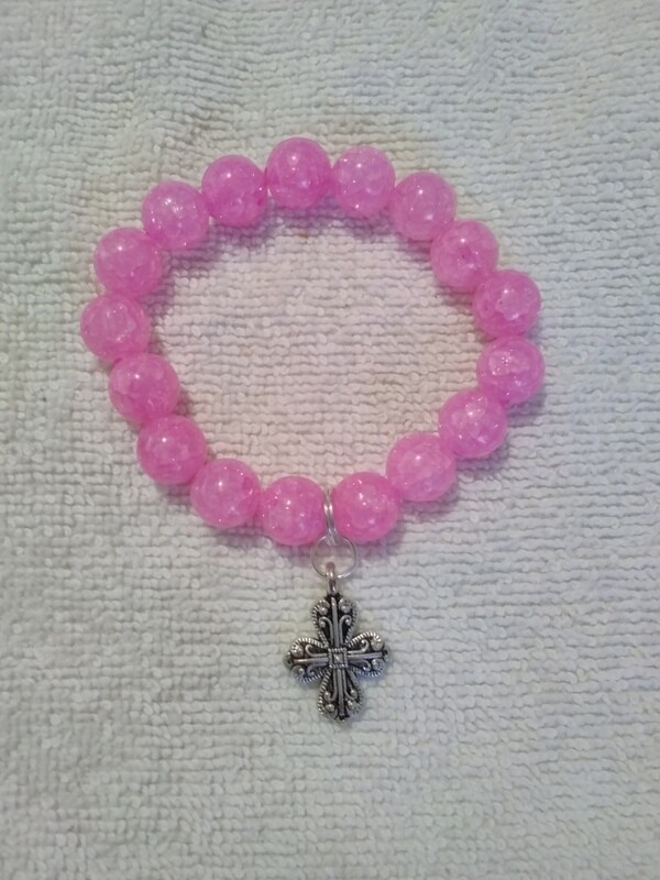 Cross Charm Beaded Bracelet