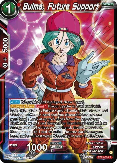 Bulma, Future Support Bulma, Future Support