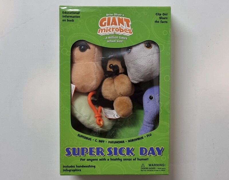 Super Sick Day Giant Microbes Clip on flu norovirus