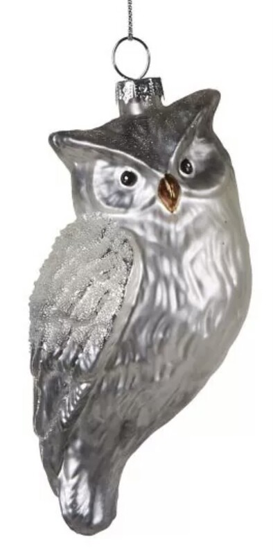SILVER OWL ORNAMENT