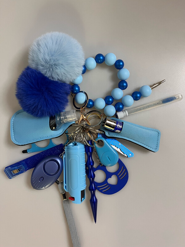 All Blue Safety Keychain Set