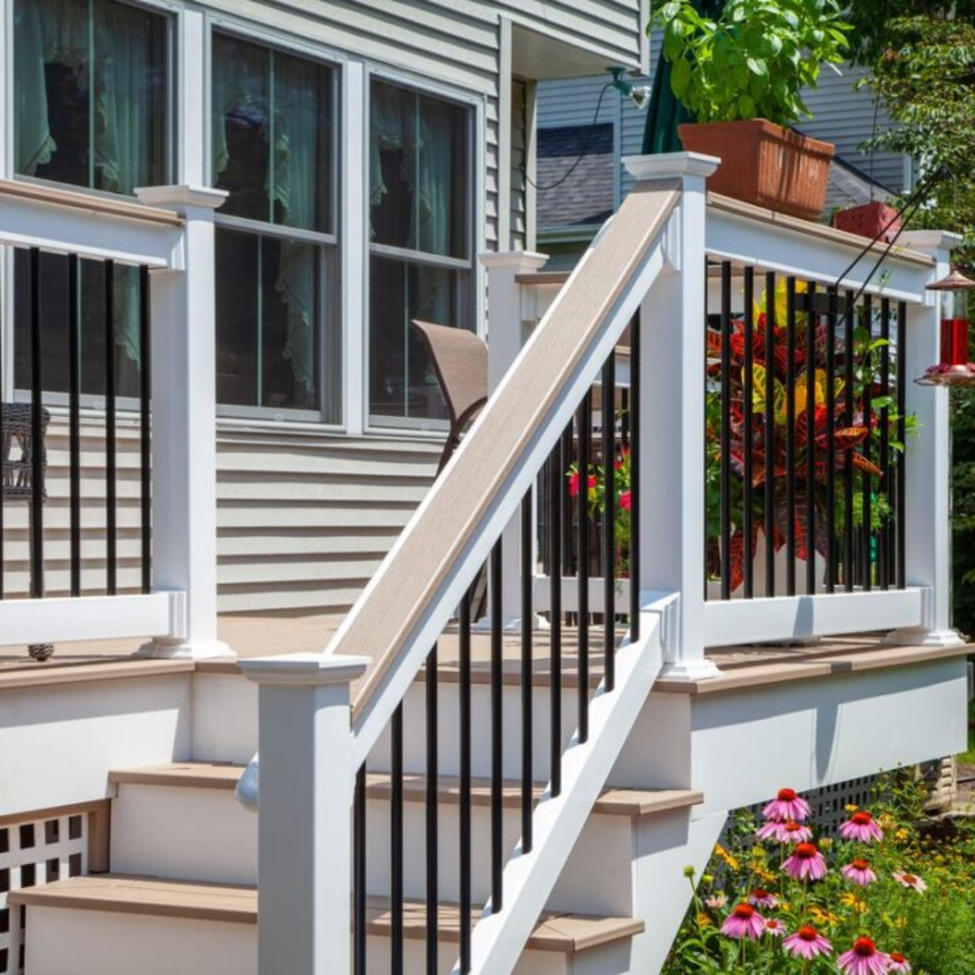 RDI Finyl 8 ft. x 36 in. Rail Kit (Earth, Deck Top, 1 1/2 in. Square ...