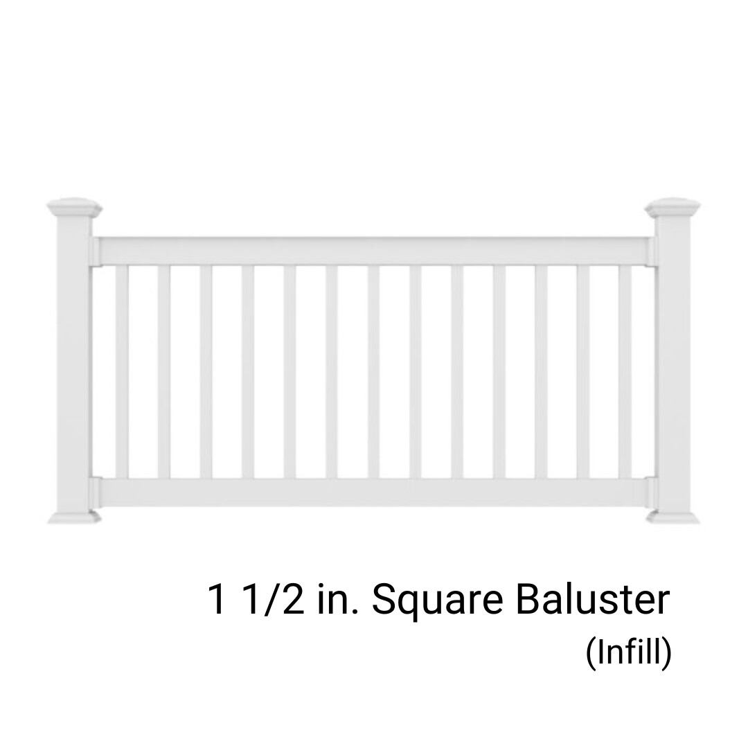 RDI Finyl 8 ft. x 36 in. Rail Kit (Earth, Deck Top, 1 1/2 in. Square ...