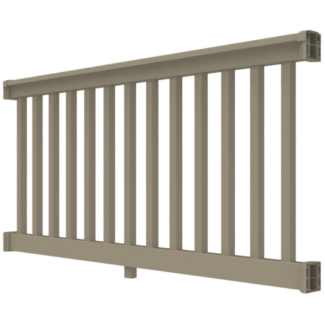 RDI Finyl 8 ft. x 36 in. Rail Kit (Earth, T-Top, 1 1/2 in. Square Baluster)