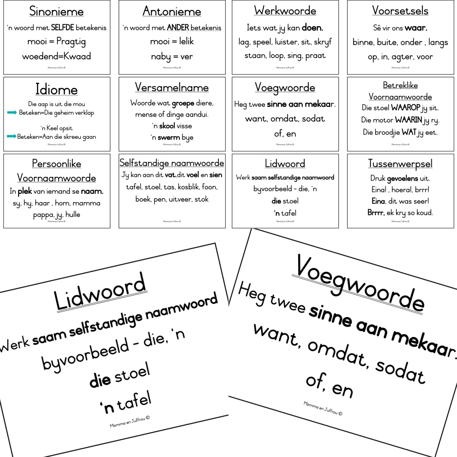 Afrikaans POSTERS (BLACK FRAME)