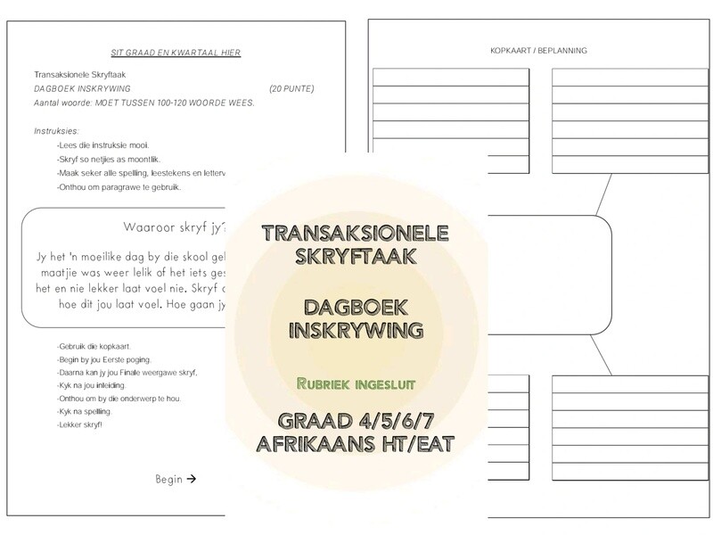 Graad 4/5/6/7 - Dagboek inskrywing