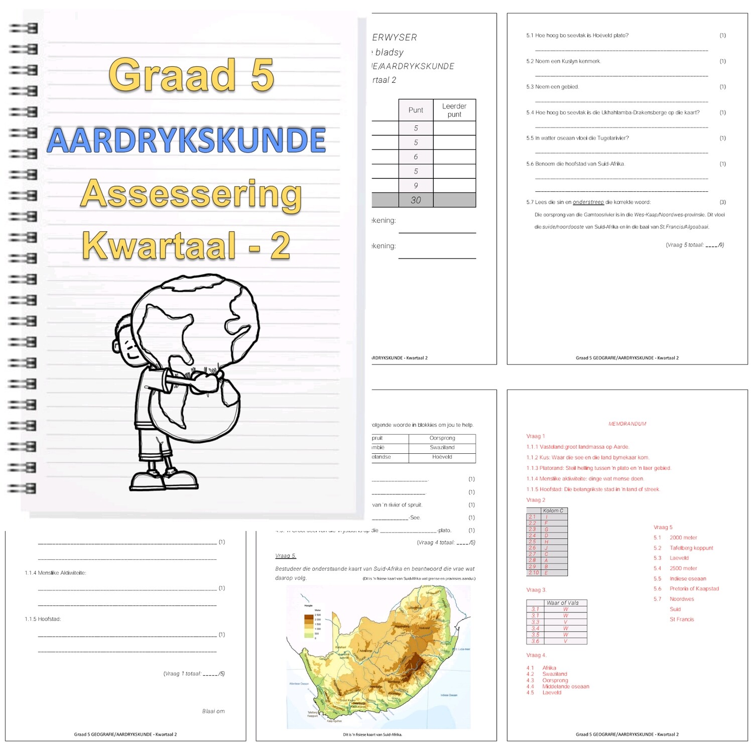 Graad 5 Geografie Kwartaal 2 Assessering