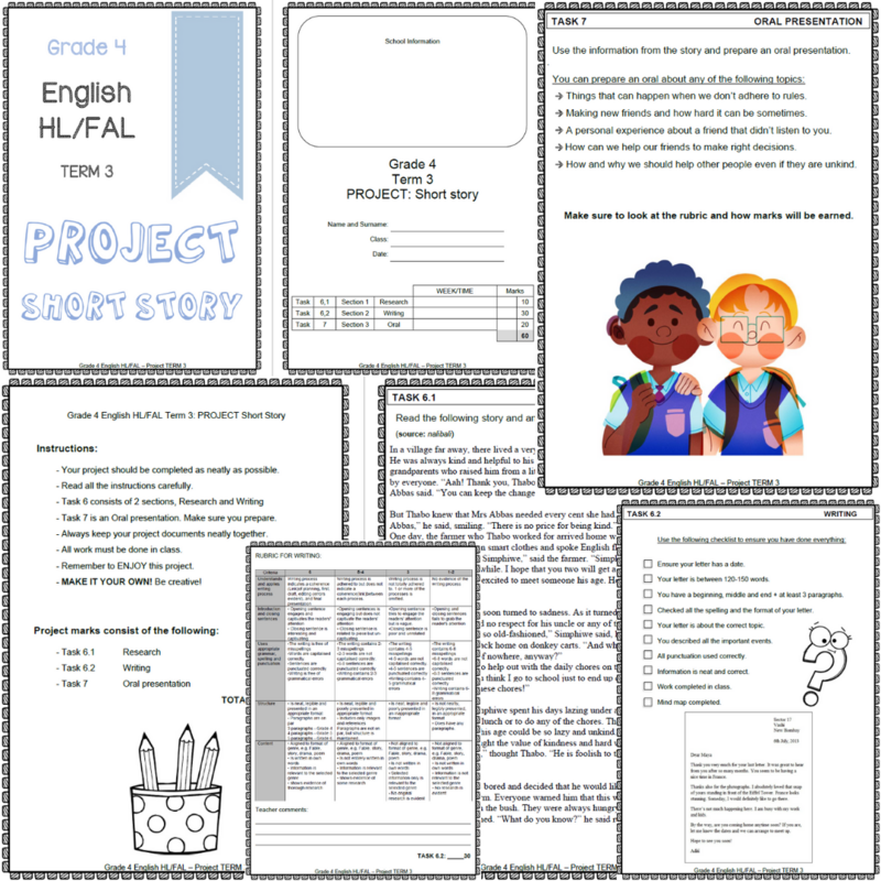 Grade 4 English HL/FAL - Term 3 Project