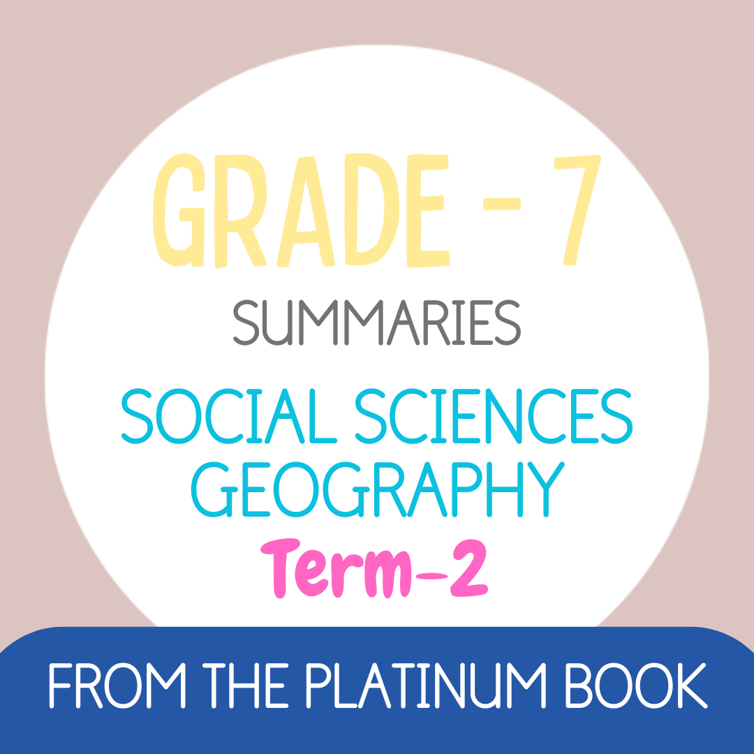 Grade 7 SS - GEOGRAPHY Summaries - Term 2 (PLATINUM)