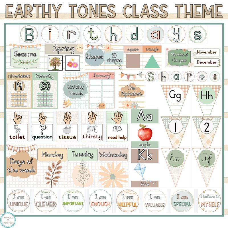 Classroom theme - EARTHY TONES